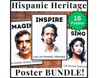 16 Hispanic Heritage Month Posters Inspirational Bulletin Board ...