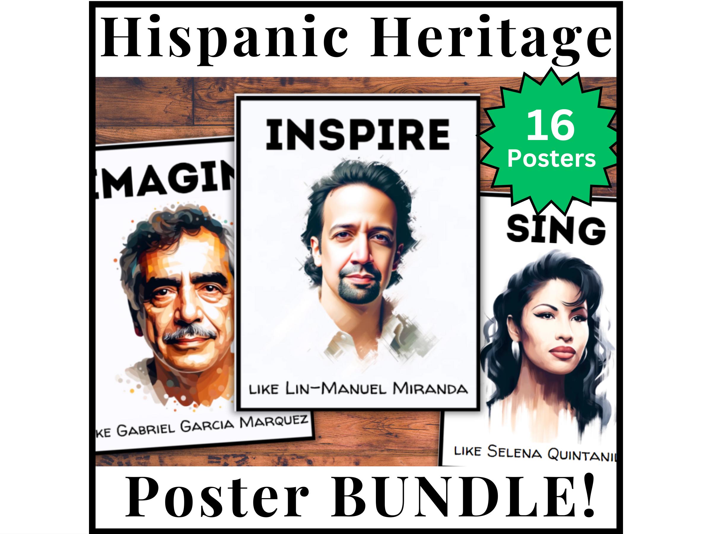 16 Hispanic Heritage Month Posters Inspirational Bulletin Board ...