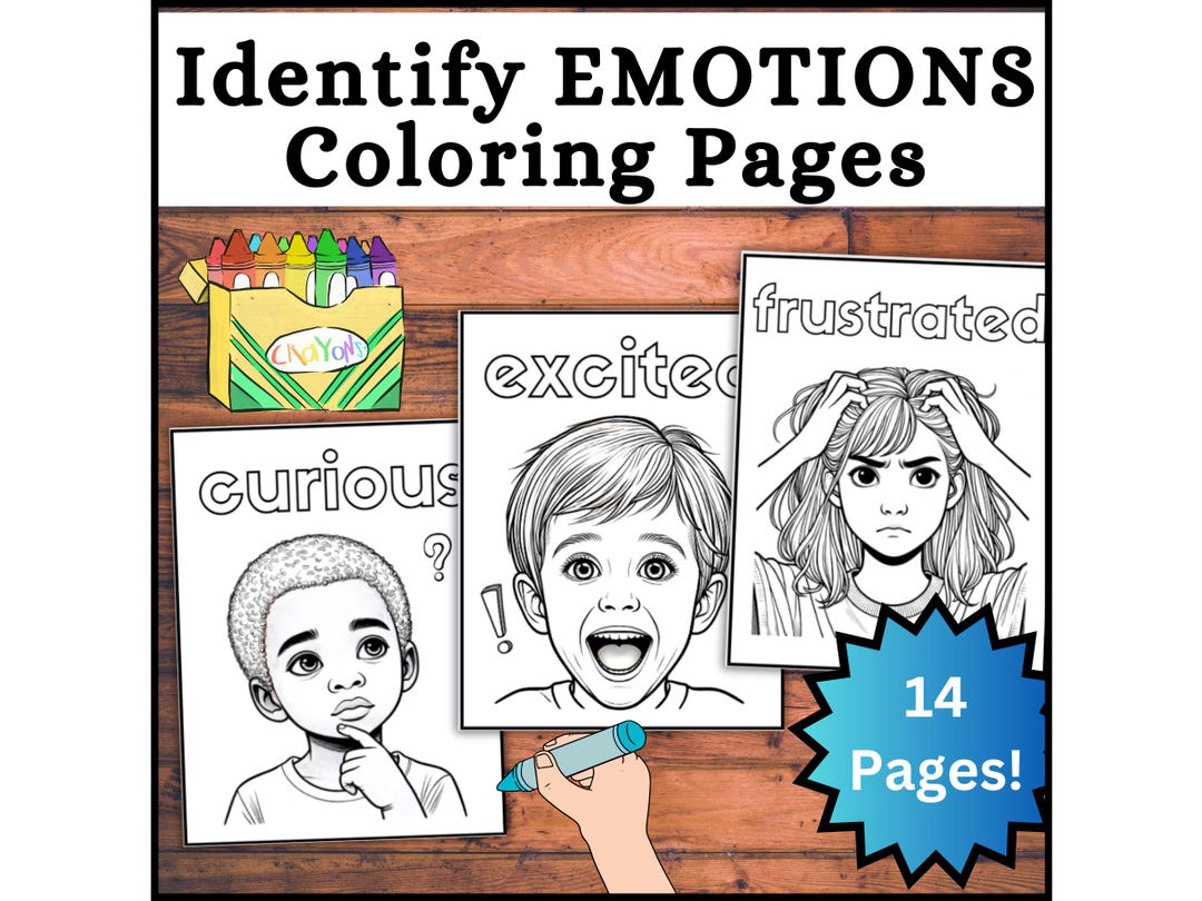 14 Identifying Emotions Feelings Coloring Pages Sheets Pre K ...
