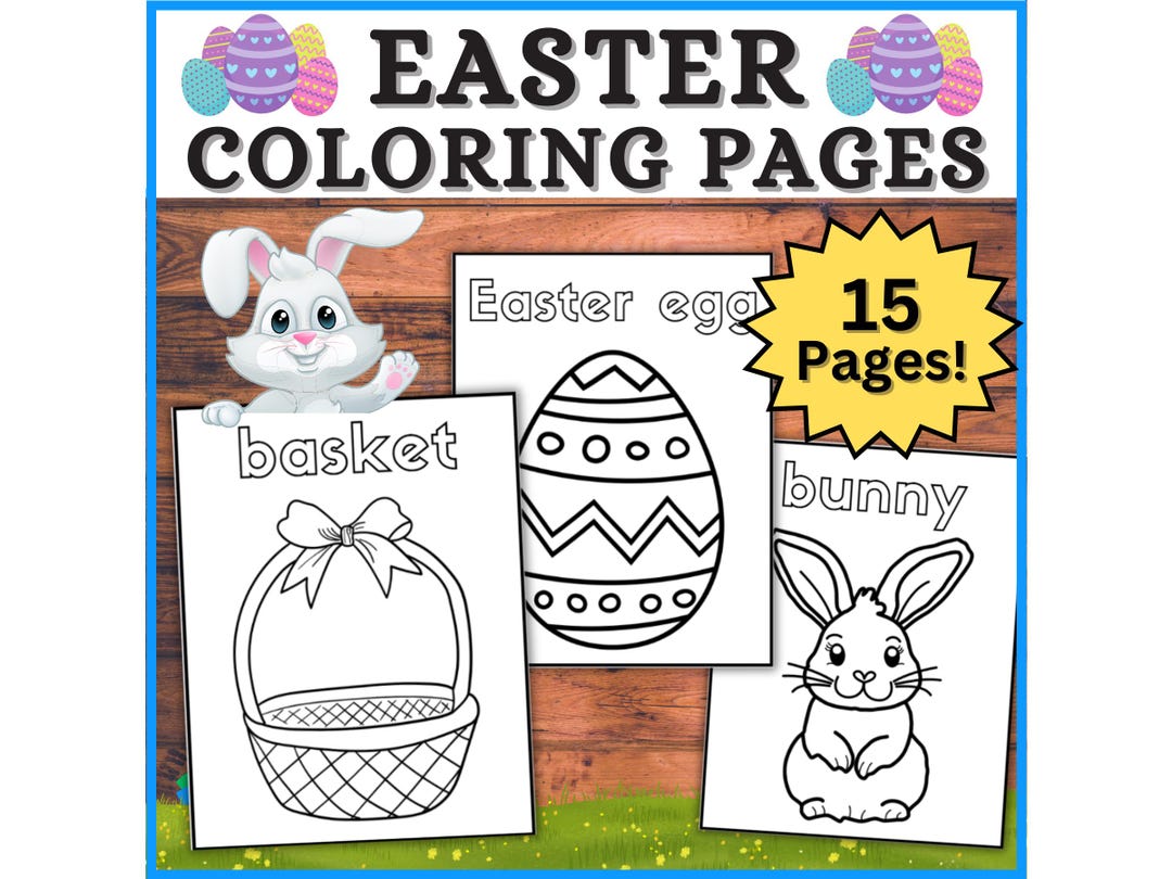 15 Easter Coloring Pages Vocabulary Words Sheets Spring Preschool Craft ...