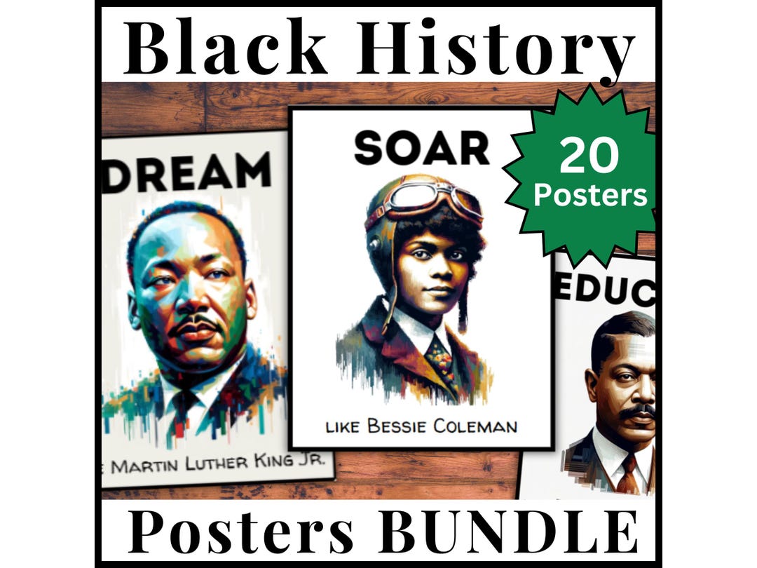 20 Black History Month Inspirational Posters February Bulletin Board ...