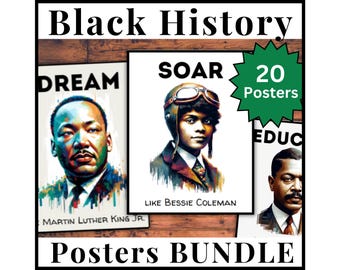 8 Black History Month Posters February Bulletin Board Classroom Decor ...