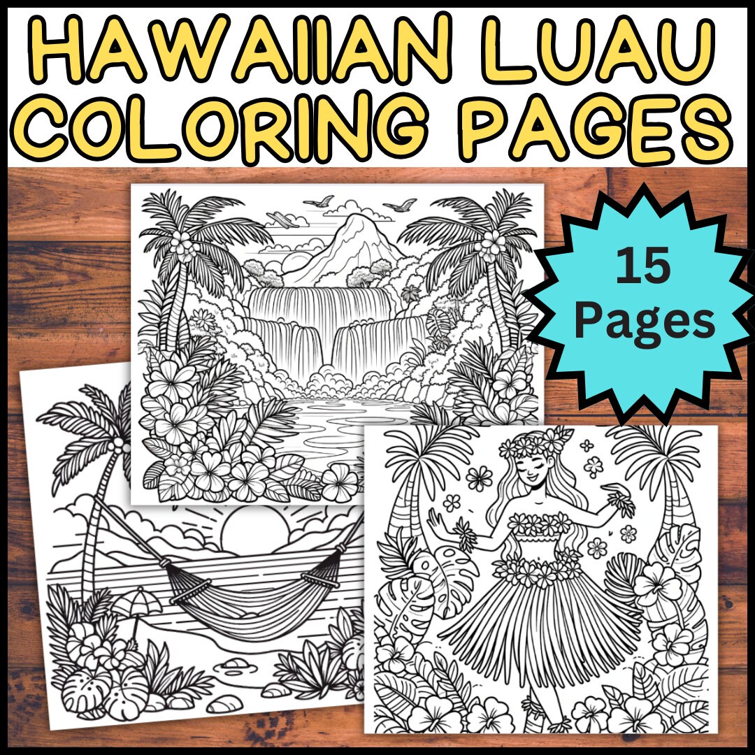 Hawaiian Luau Activities, Hawaii Summer Party, Luau Coloring Pages ...