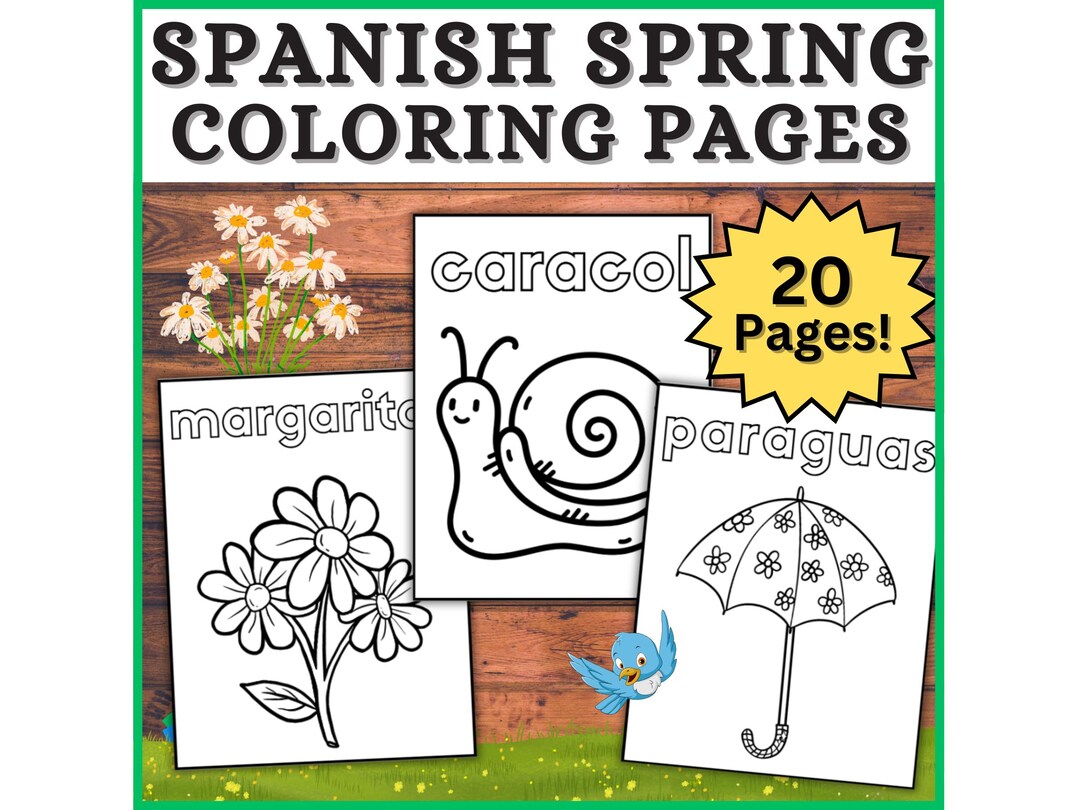 20 SPANISH Spring Coloring Pages Vocabulary Páginas Para Colorear De ...