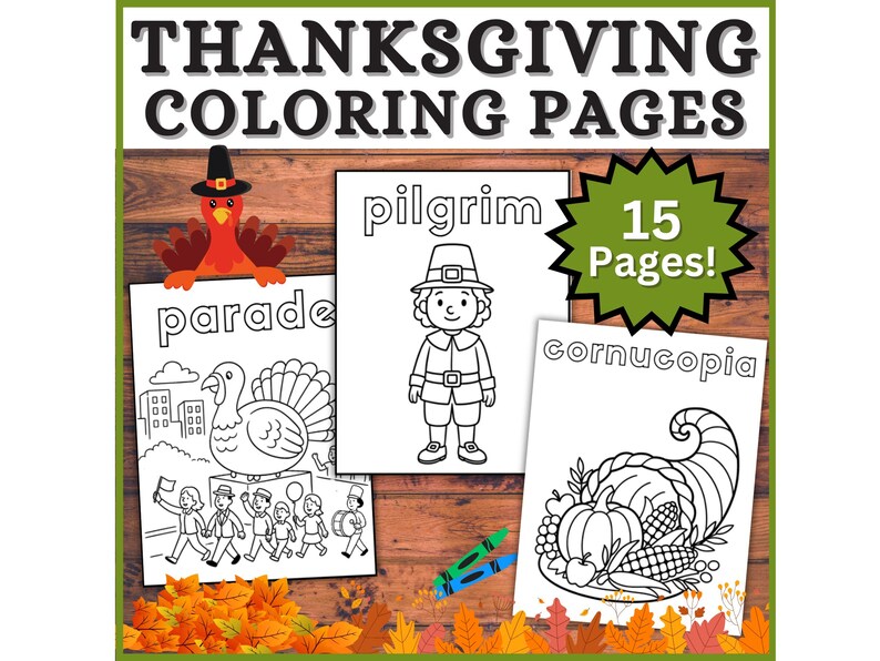 Printable Thanksgiving Coloring Pages, Fall Coloring Sheets Book ...