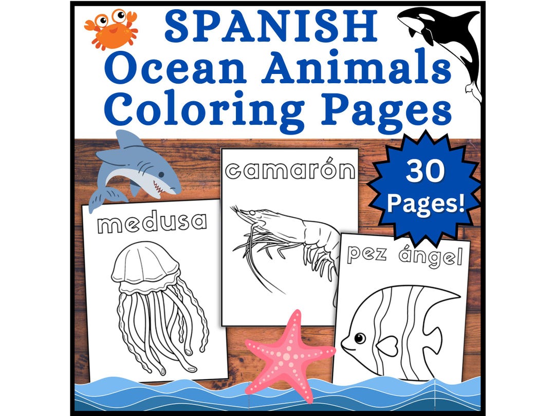 30 SPANISH Ocean Animals Coloring Pages | Summer Under the Sea ...