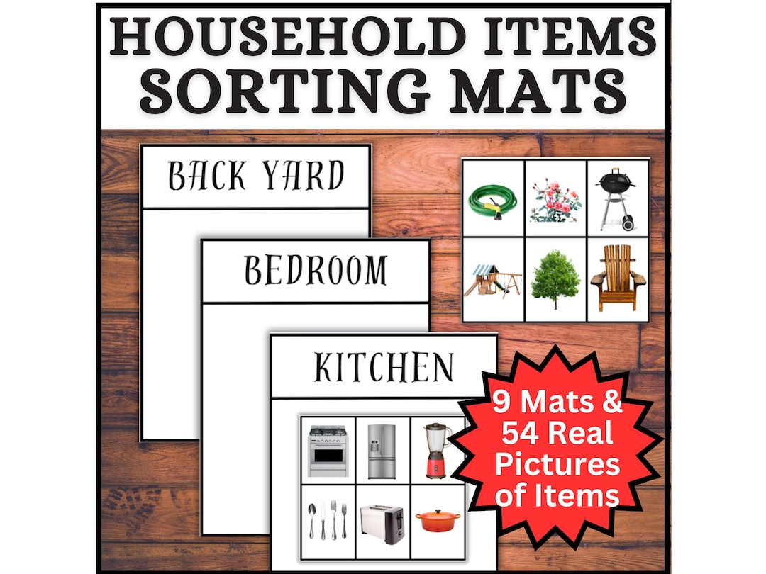 Household Items Sorting Mats! Sort Objects by Room Activity, Preschool ...