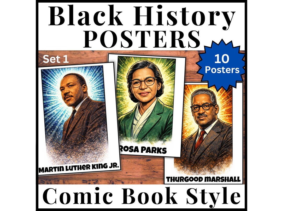 10 Black History Month Posters! Comic Book Style February Bulletin ...