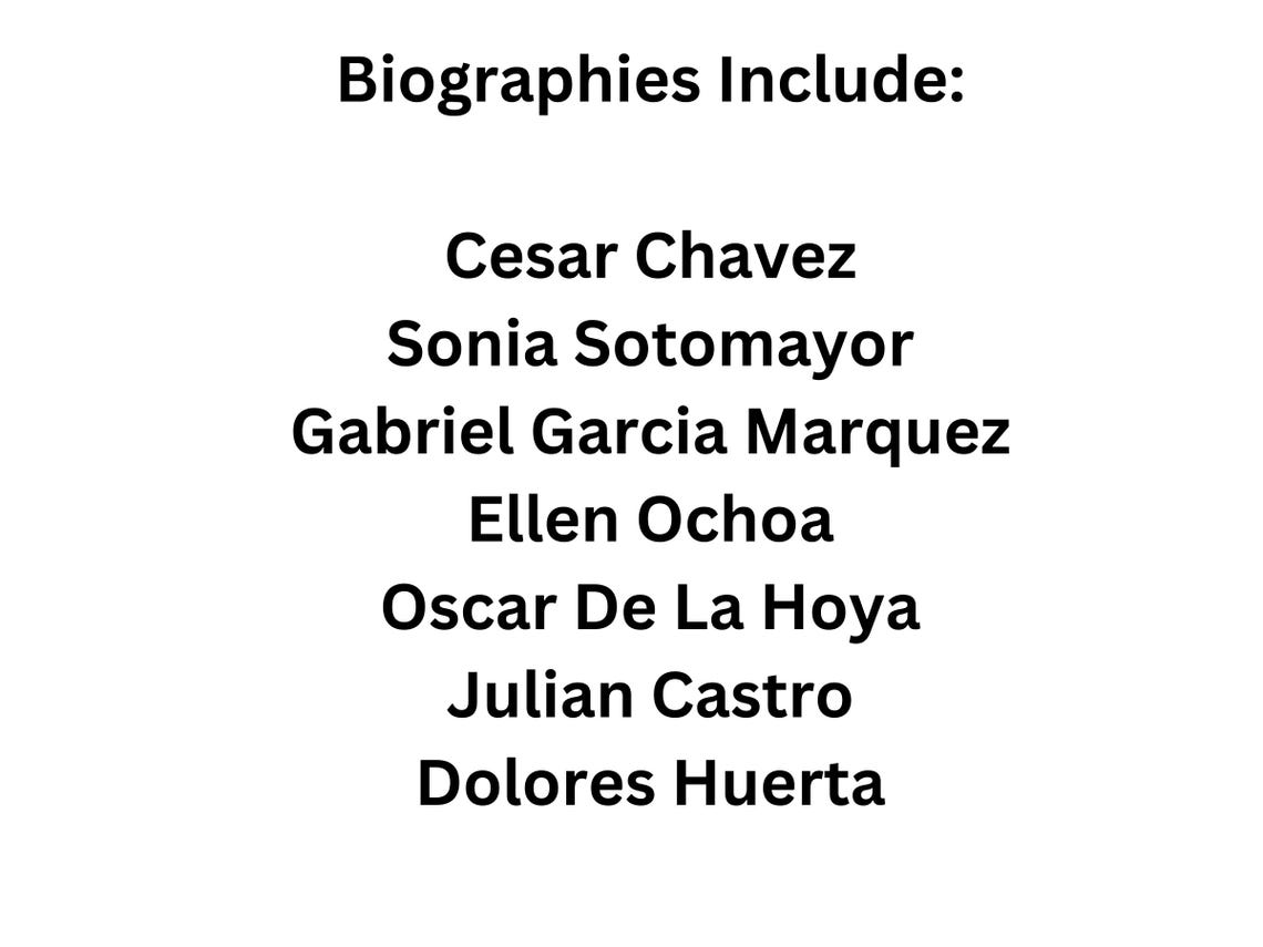 7 Hispanic Heritage Month Biographies With Reading Comprehension ...