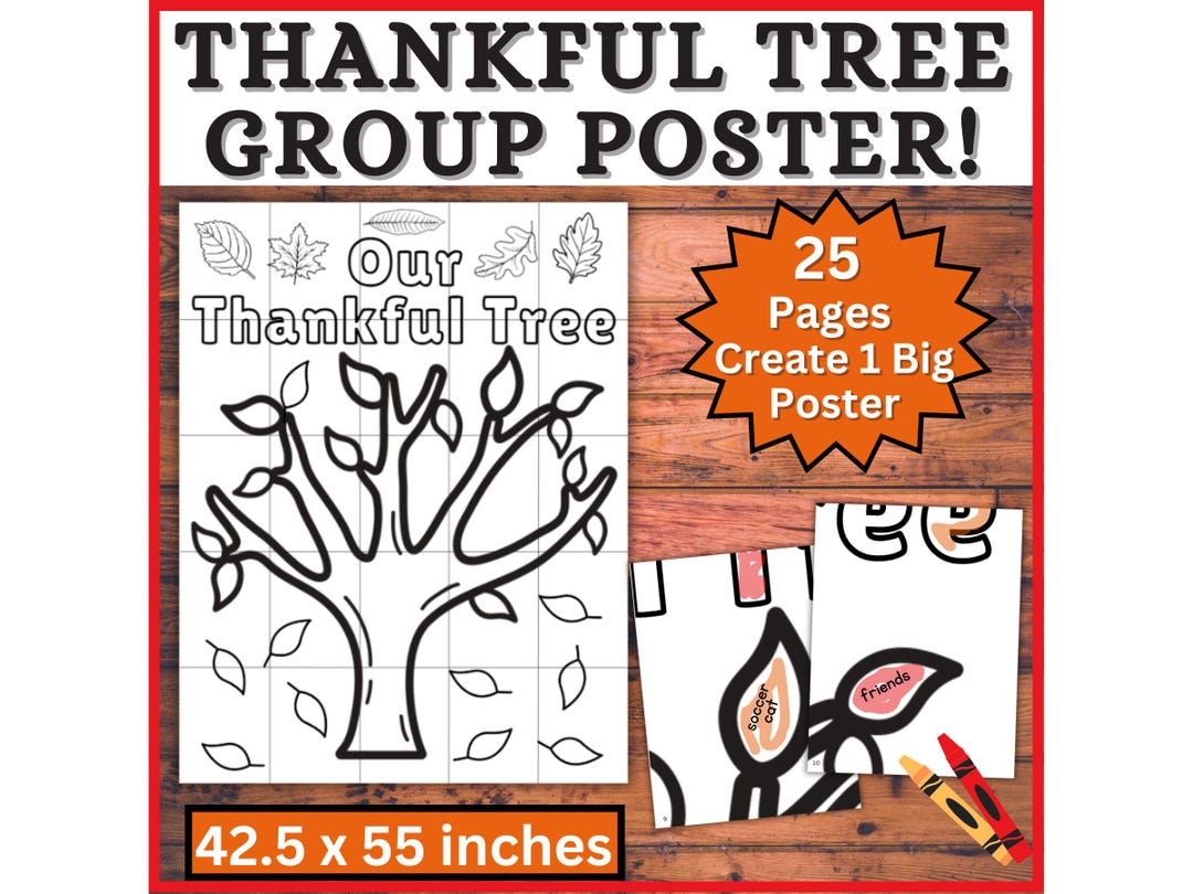 Thankful Tree Collaborative Group Poster 25 Pages November Craft ...