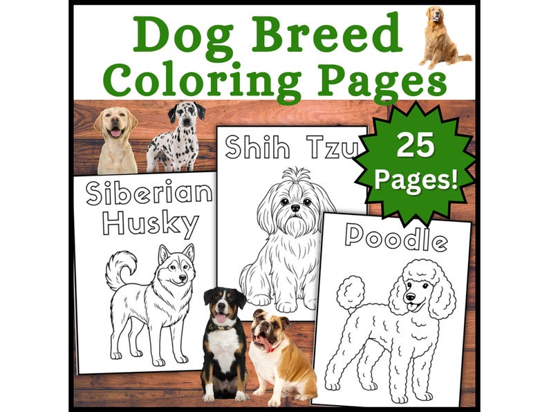 25 Printable Dogs Coloring Pages, Types of Dog Breeds Coloring Sheets ...