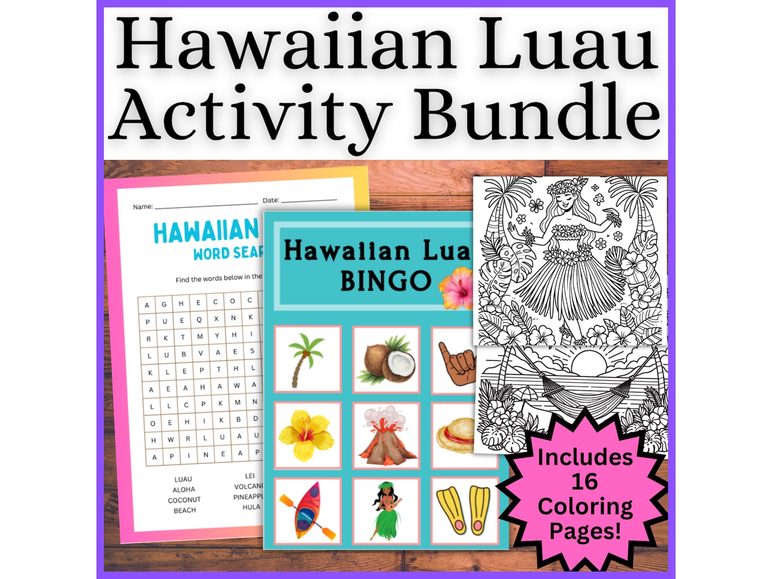Hawaiian Luau Activities, Hawaii Summer Party, Luau Coloring Pages ...