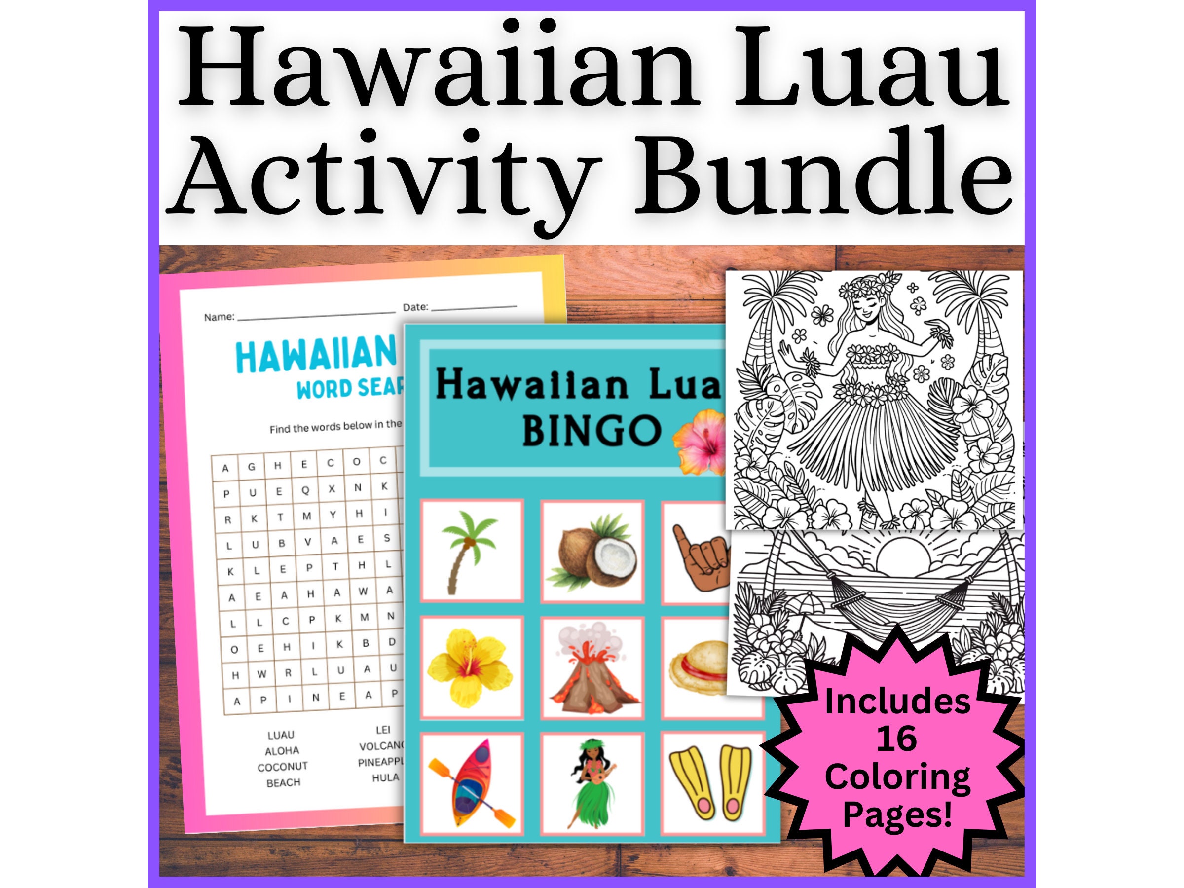 Hawaiian Luau Activities, Hawaii Summer Party, Luau Coloring Pages ...