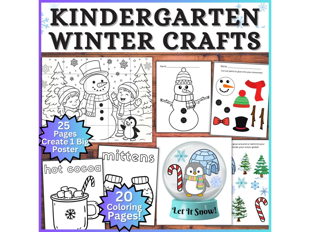 Winter Kindergarten Crafts! No Prep Preschool - 1st Grade Activities ...