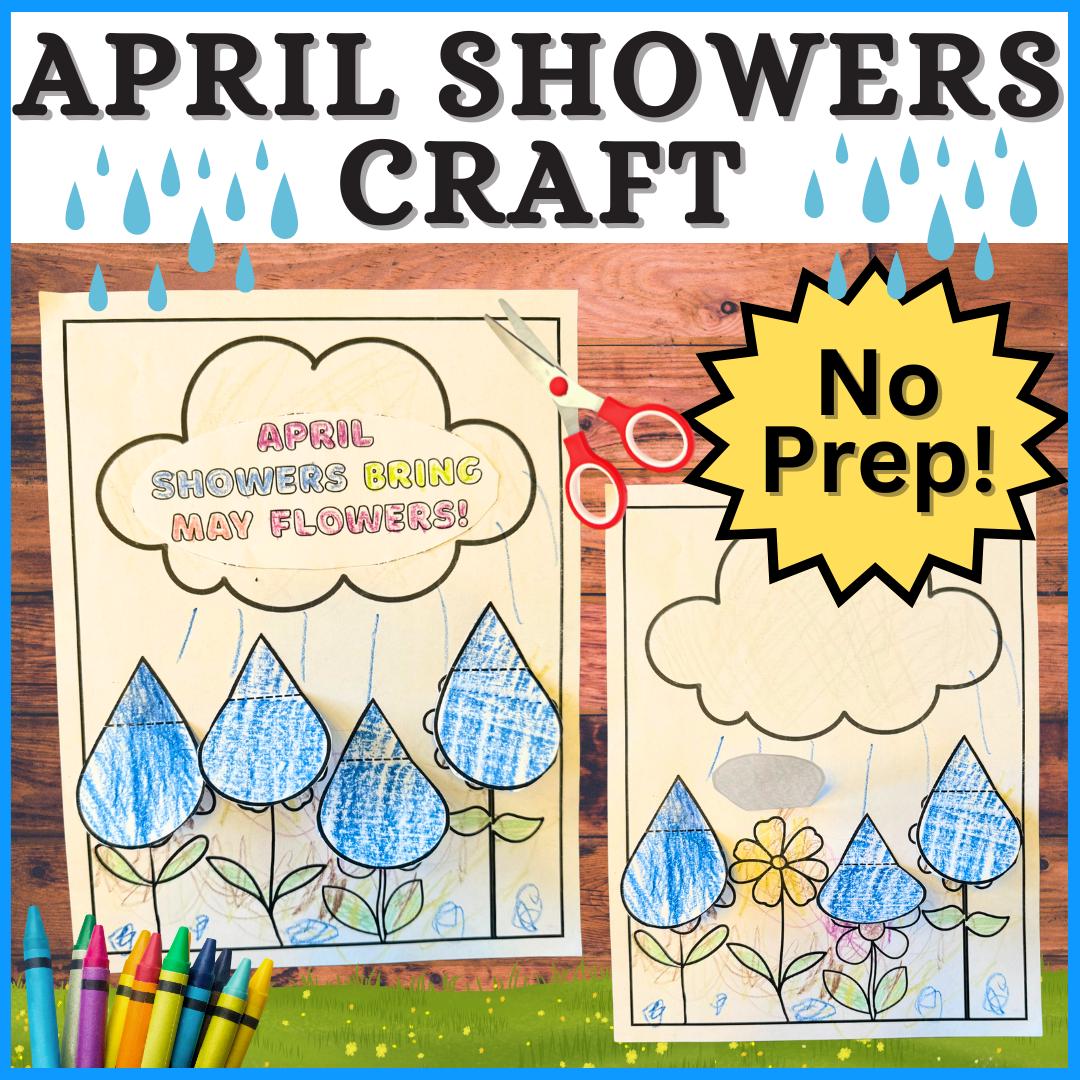 Spring Crafts! Cut and Paste, Coloring Page Poster, March April ...