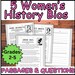 Women's History Month Biographies Reading Comprehension Questions ...