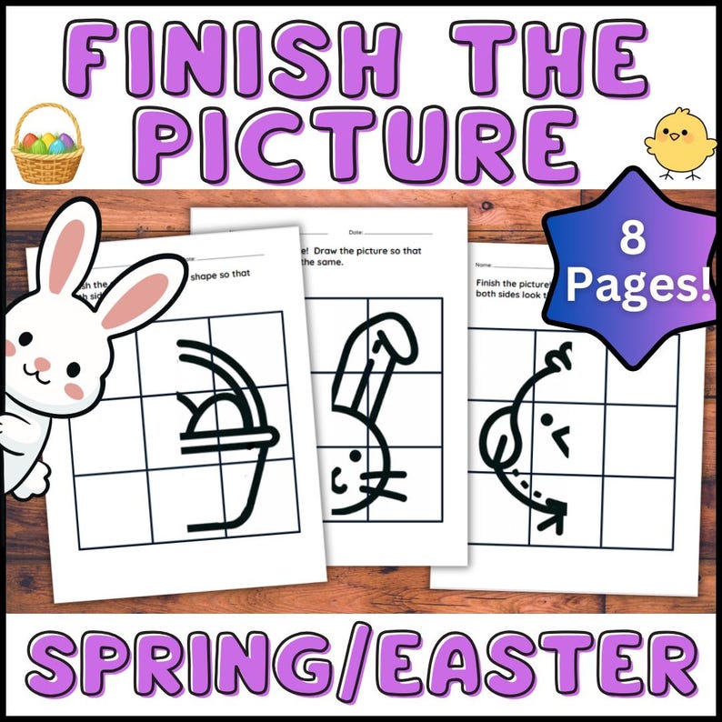 Spring Crafts! Cut and Paste, Coloring Page Poster, March April ...