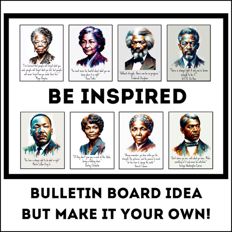 20 Black History Month Posters Inspirational Quotes February Bulletin ...