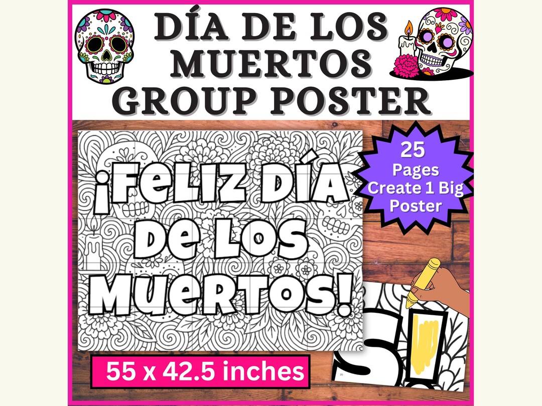 Día De Los Muertos Collaborative Poster, Day of the Dead Group Craft ...