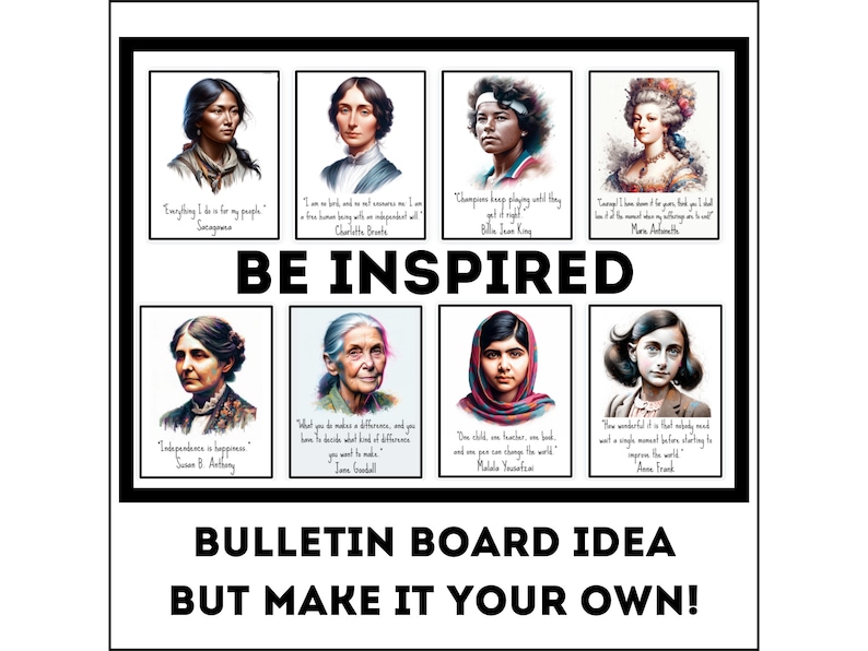 16 Women's History Month Poster Inspirational Quotes March Bulletin ...