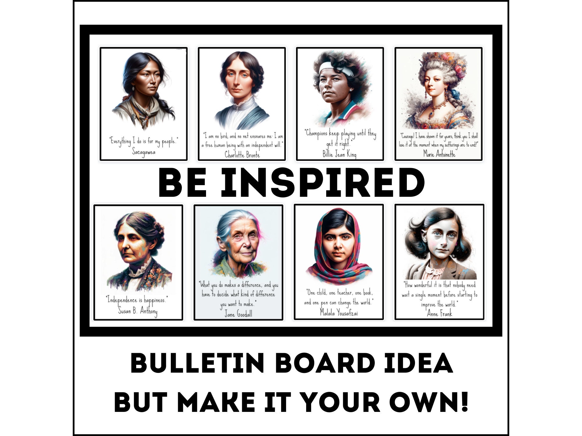 16 Women's History Month Poster Inspirational Quotes March Bulletin ...