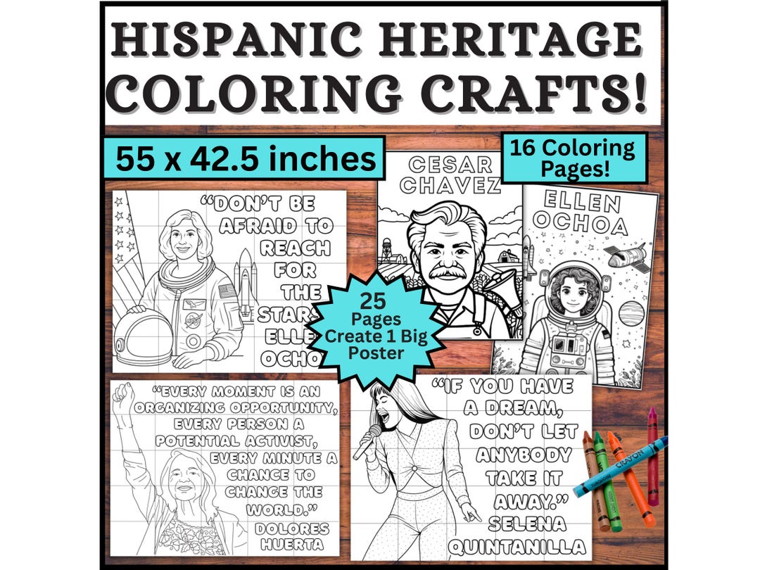 Hispanic Heritage Month Coloring Page Crafts! Coloring Sheets and ...