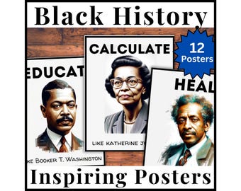 8 Black History Month Posters February Bulletin Board Classroom Decor ...