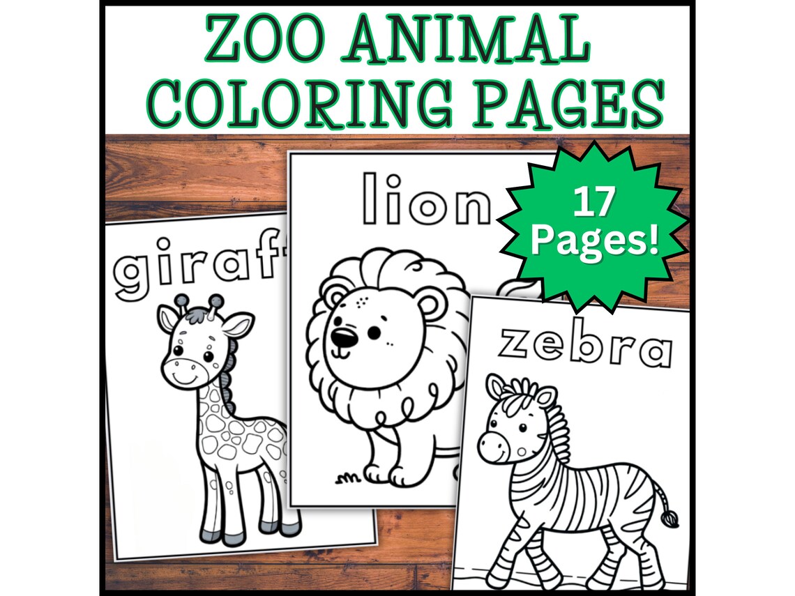 17 Zoo Animal Coloring Pages With Animal Names Zoo Coloring Sheets ...