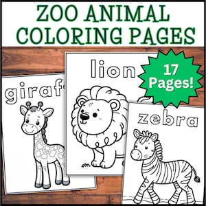 17 Zoo Animal Coloring Pages With Animal Names Zoo Coloring Sheets ...