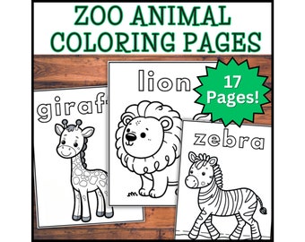 17 Zoo Animal Coloring Pages With Animal Names Zoo Coloring Sheets ...