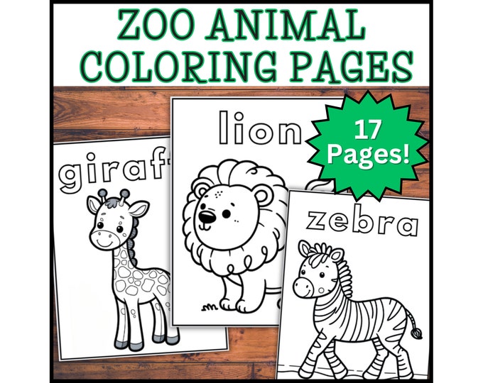 17 Zoo Animal Coloring Pages With Animal Names Zoo Coloring Sheets ...