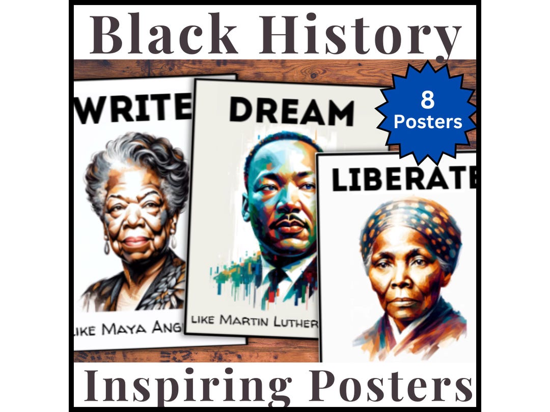 8 Black History Month Posters February Bulletin Board Classroom Decor ...