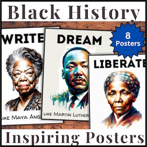 8 Black History Month Posters February Bulletin Board Classroom Decor ...