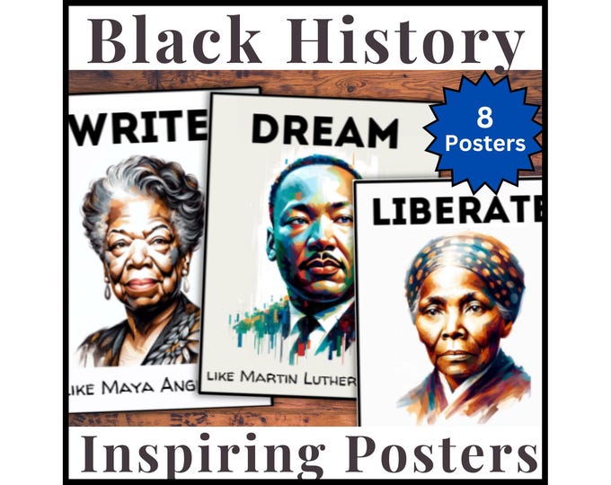 8 Black History Month Posters February Bulletin Board Classroom Decor ...