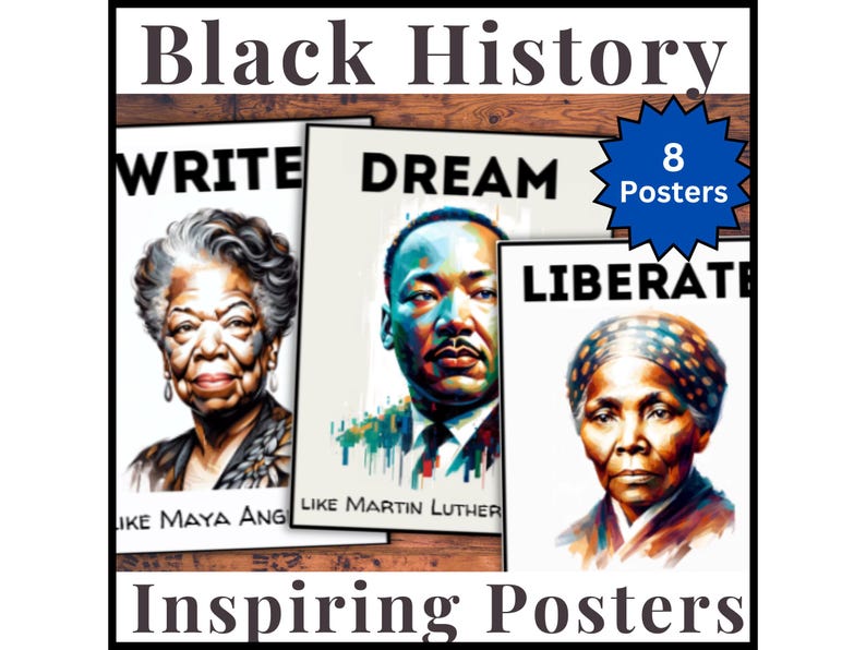 8 Black History Month Posters February Bulletin Board Classroom Decor ...