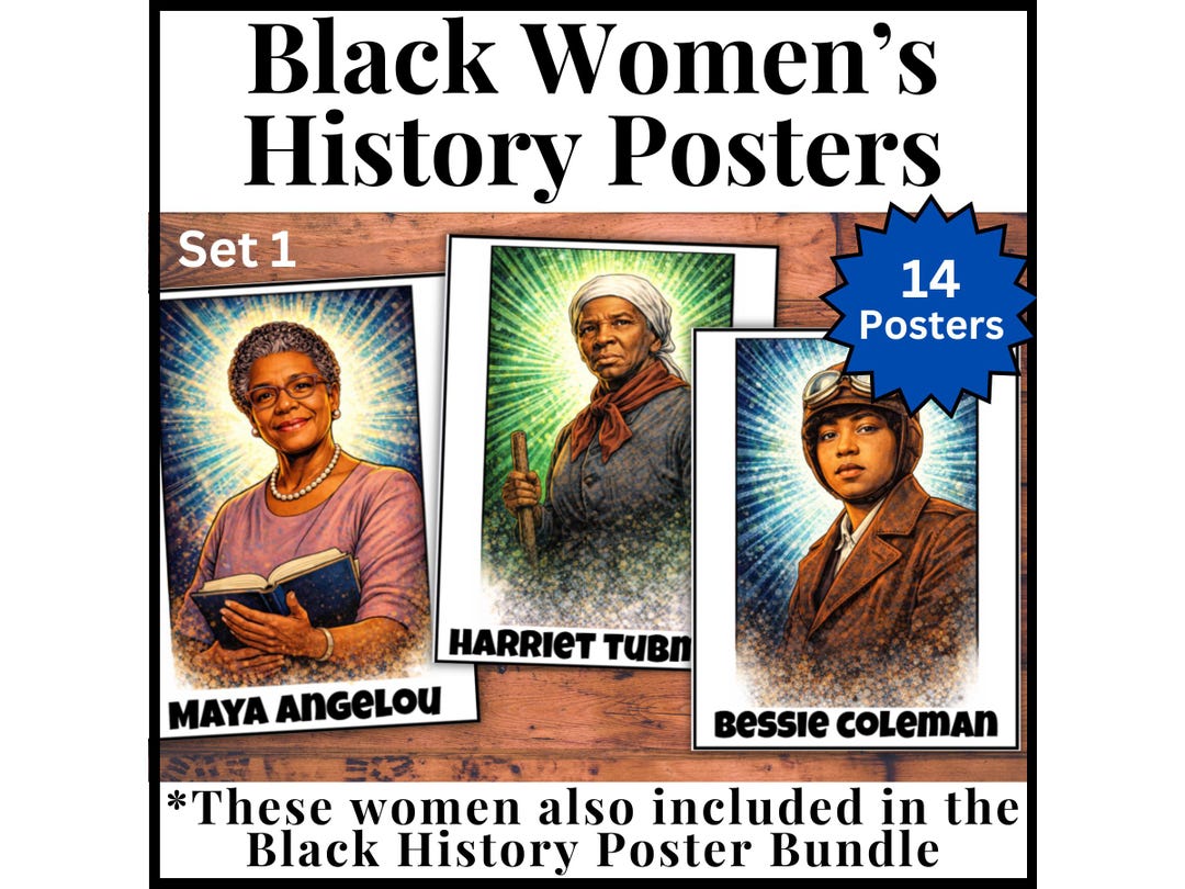 14 Black Women's History Month Poster BUNDLE! Comic Book Style February ...