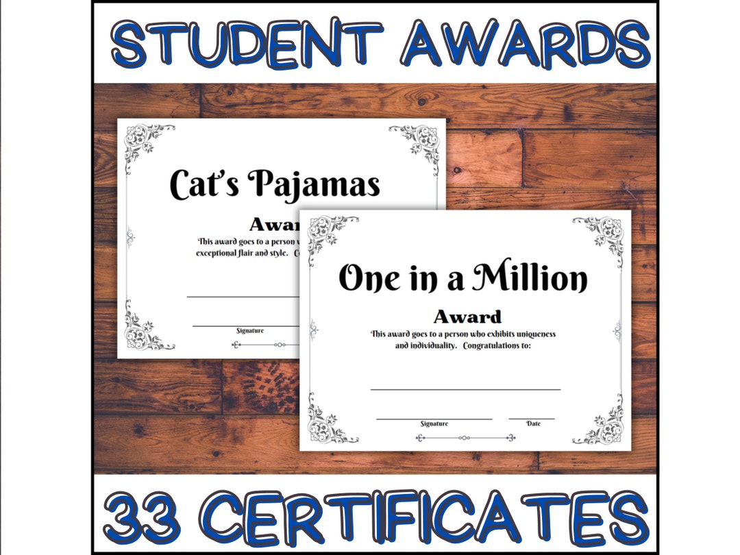 33 End of Year Student Award Certificates! Printable End of the Year ...