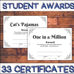 33 End of Year Student Award Certificates! Printable End of the Year ...