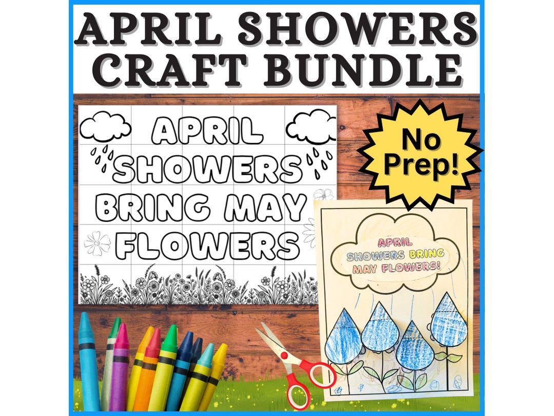 April Showers Bring May Flowers Craft BUNDLE! Spring Coloring Pages ...