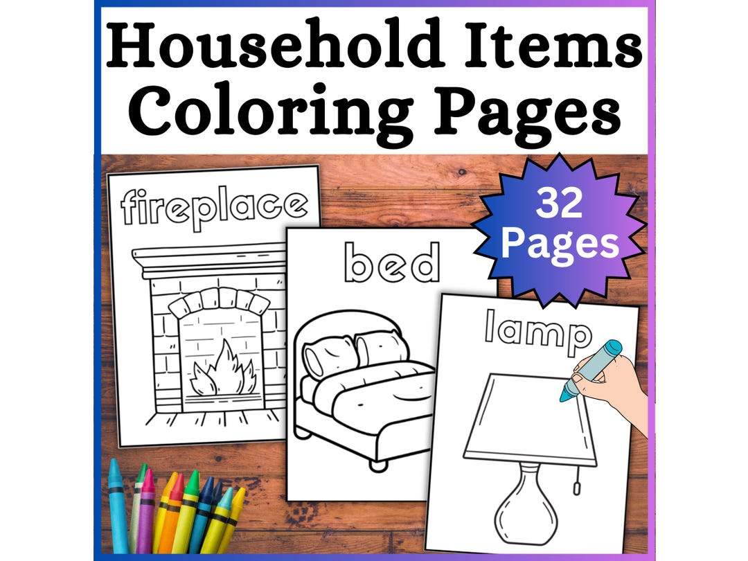 32 Household Items Coloring Pages! Furniture and Appliances Sheets, ESL ...