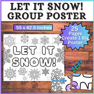 Let It Snow! Collaborative Poster Group Winter Bulletin Board Christmas ...