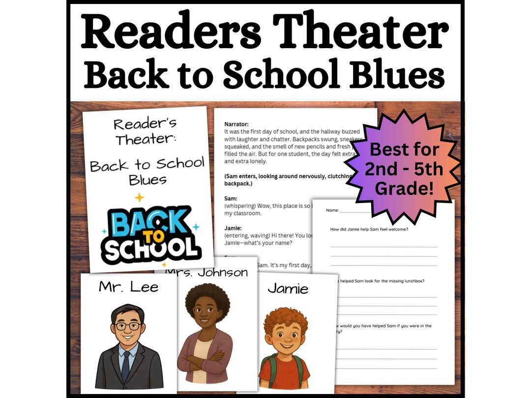 Back to School Readers Theater Script August Reader's Theatre Literacy ...