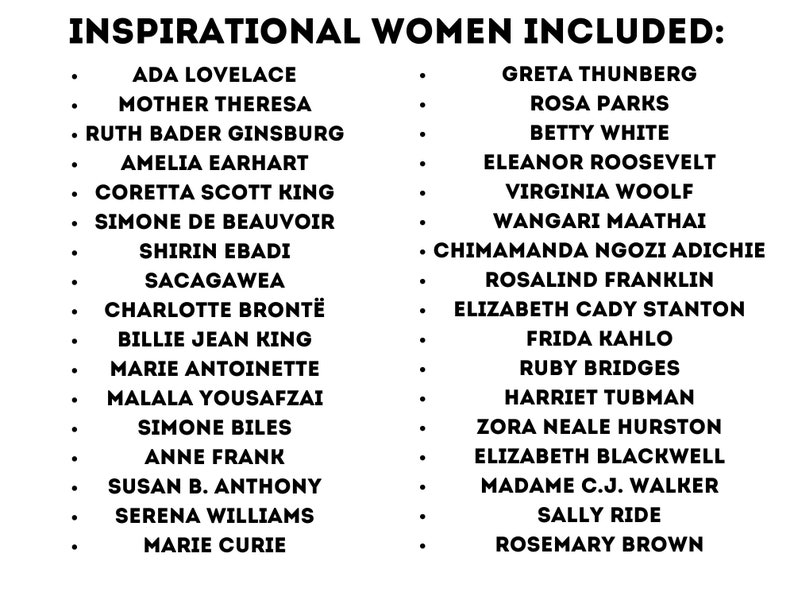 34 Women's History Month Coloring Pages Sheets March Activities Female ...