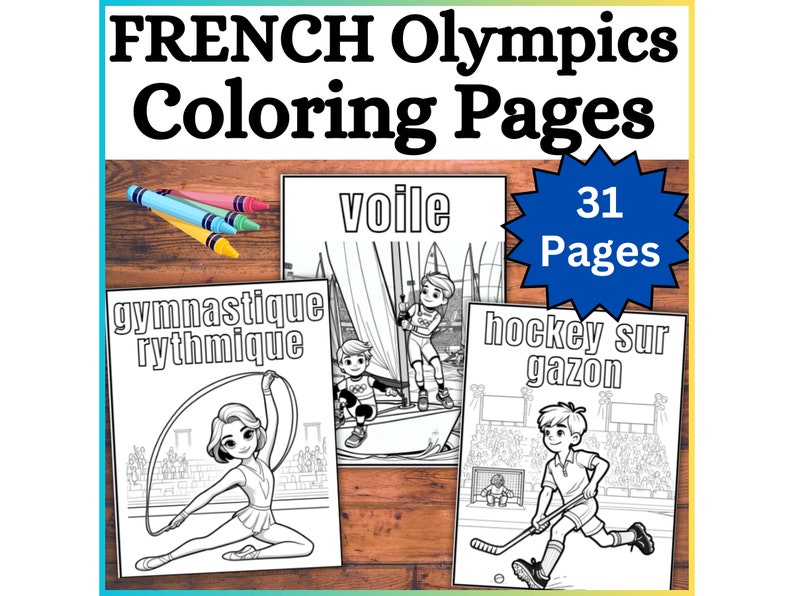 31 FRENCH Olympics Coloring Pages Sheets Jeux Olympiques Summer 2024 ...