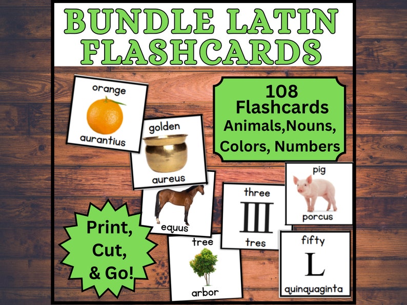 108 Latin Language Flashcards- Latin Numbers, Roman Numerals, Latin ...