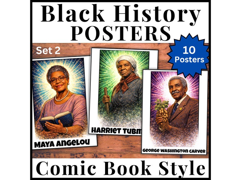 10 Black History Month Posters! Comic Book Style! February Bulletin ...