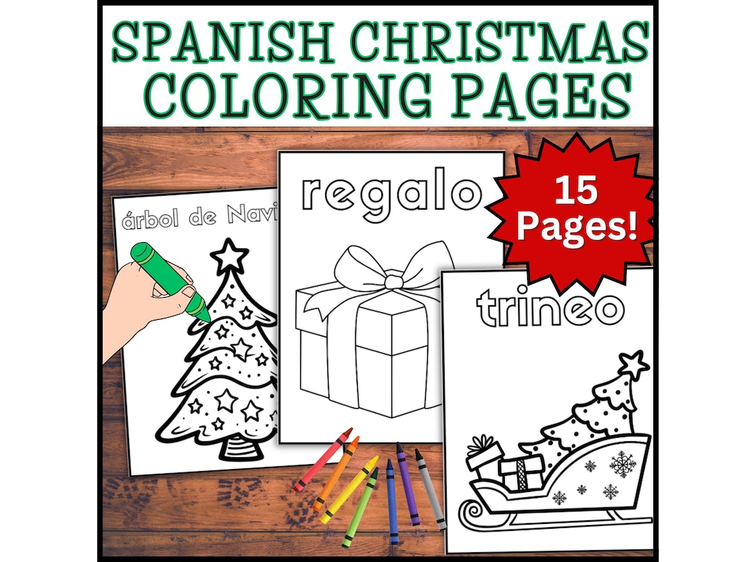 15 SPANISH Christmas Coloring Pages Sheets Páginas Para Colorear De ...