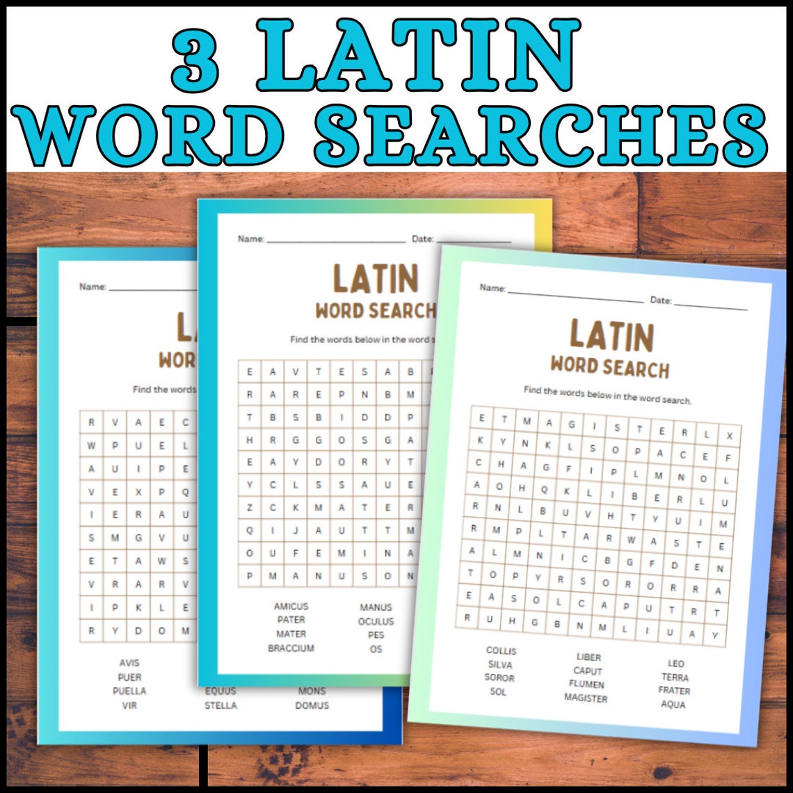 Latin Language Worksheet Bundle Latin Vocabulary Practice, Latin ...