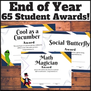 64 End of Year Student Award Certificates! End of the Year Awards ...