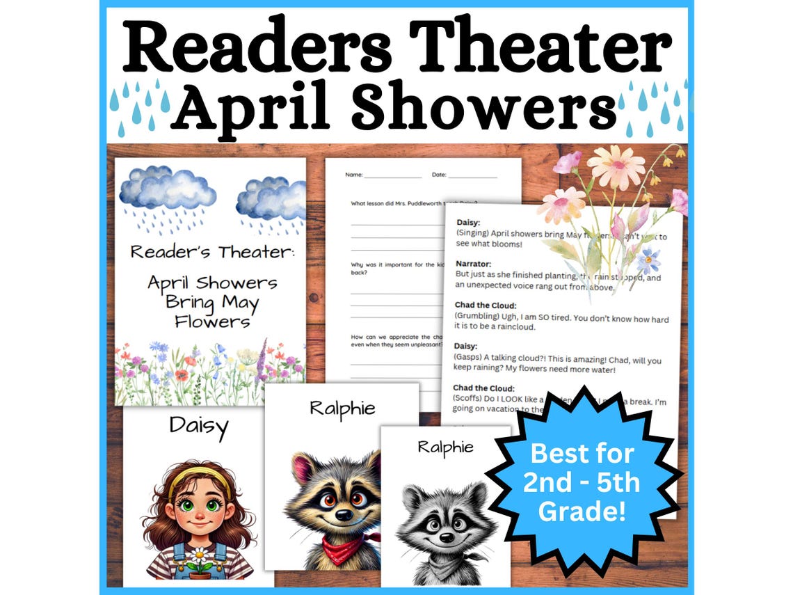 April Showers Bring May Flowers Readers Theater Script! Spring Summer ...